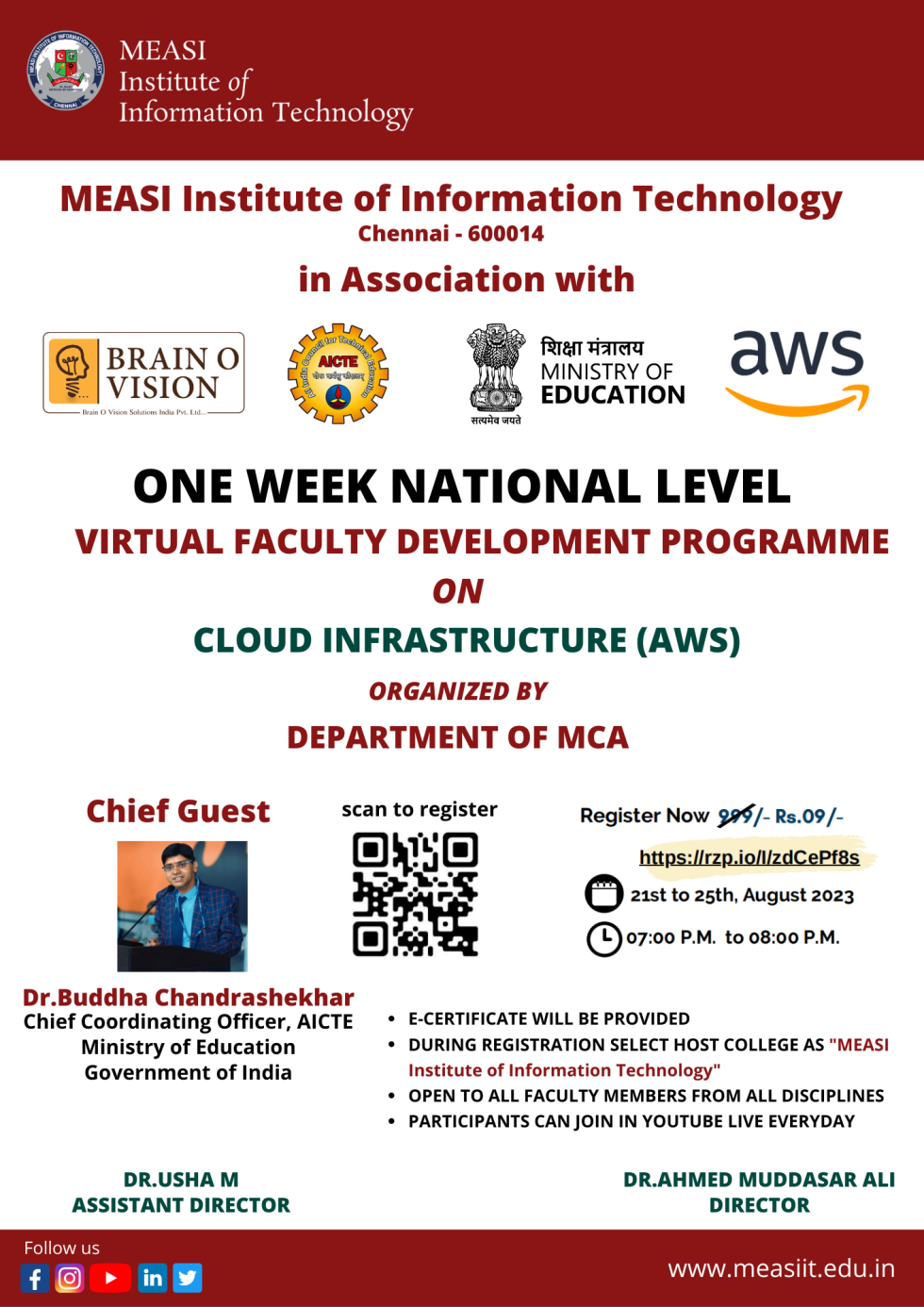One Week National Level FDP on AWS | MEASI INSTITUTE OF INFORMATION ... One Week National Level FDP on AWS | MEASI INSTITUTE OF INFORMATION ...