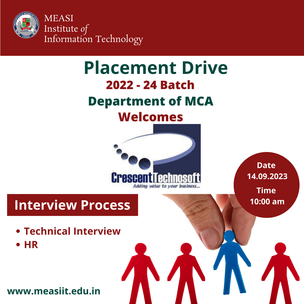 Placement Campus Drive – Crescent Technosoft | MEASI INSTITUTE OF ...