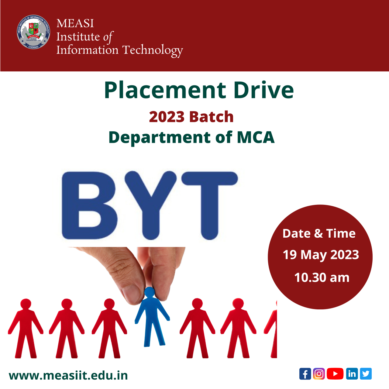 Placement Campus Drive – BYT | MEASI INSTITUTE OF INFORMATION TECHNOLOGY
