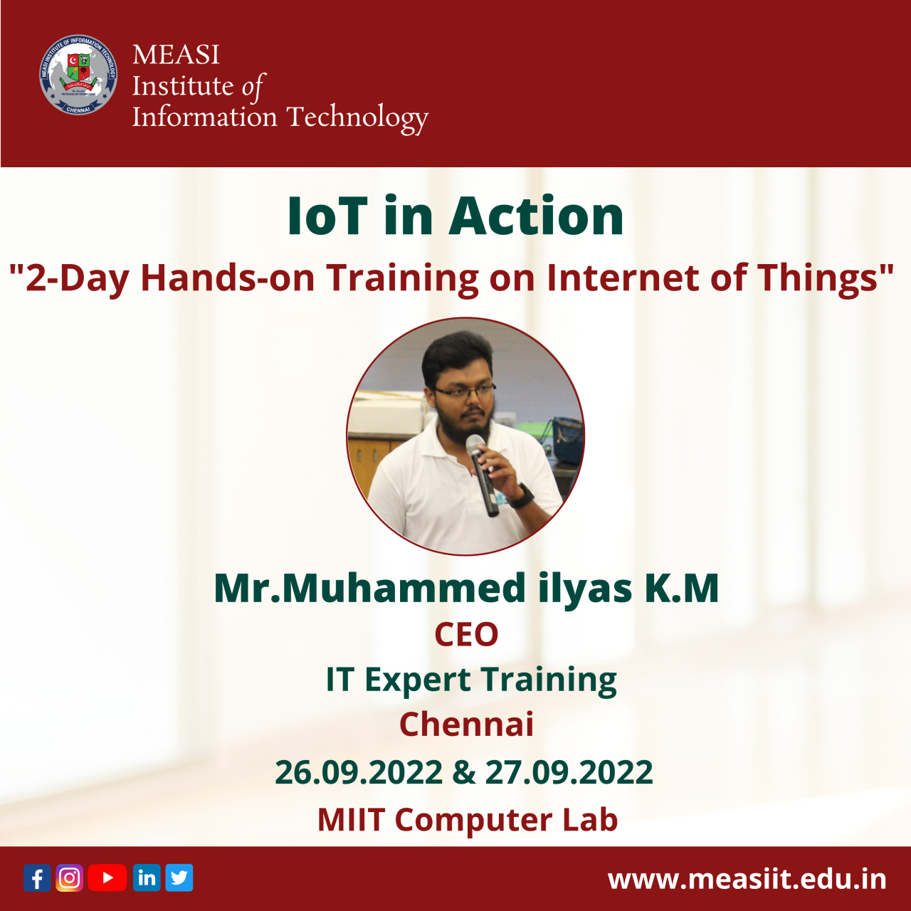 IOT in Action Workshop | MEASI INSTITUTE OF INFORMATION TECHNOLOGY