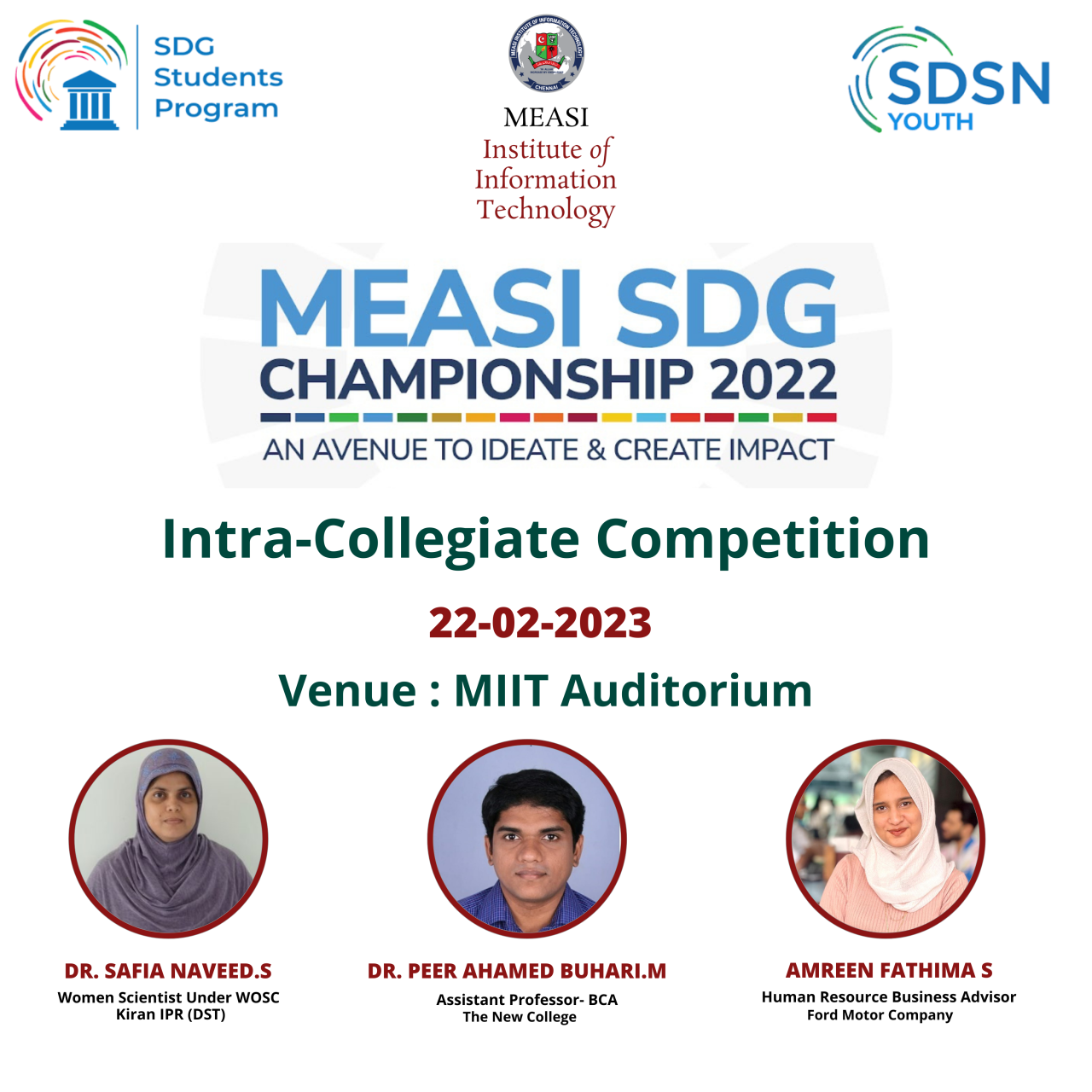 MEASI SDG Intra-Collegiate Competation | MEASI INSTITUTE OF INFORMATION ...